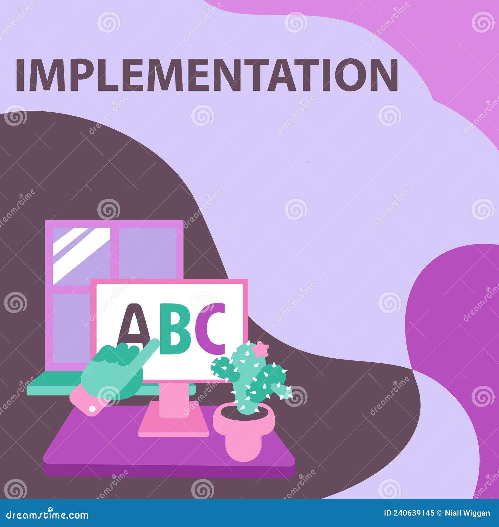 Writing Displaying Text Implementation. Word for the Process of Making ...