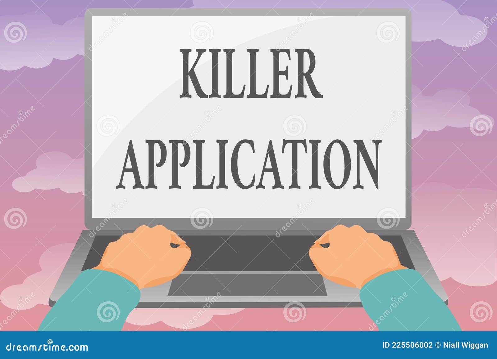 Writing Displaying Text Killer Application. Business Approach Virtually ...