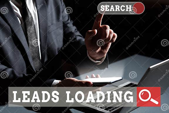 Writing Displaying Text Leads Loading. Business Approach Initiating Customer Regards with the ...