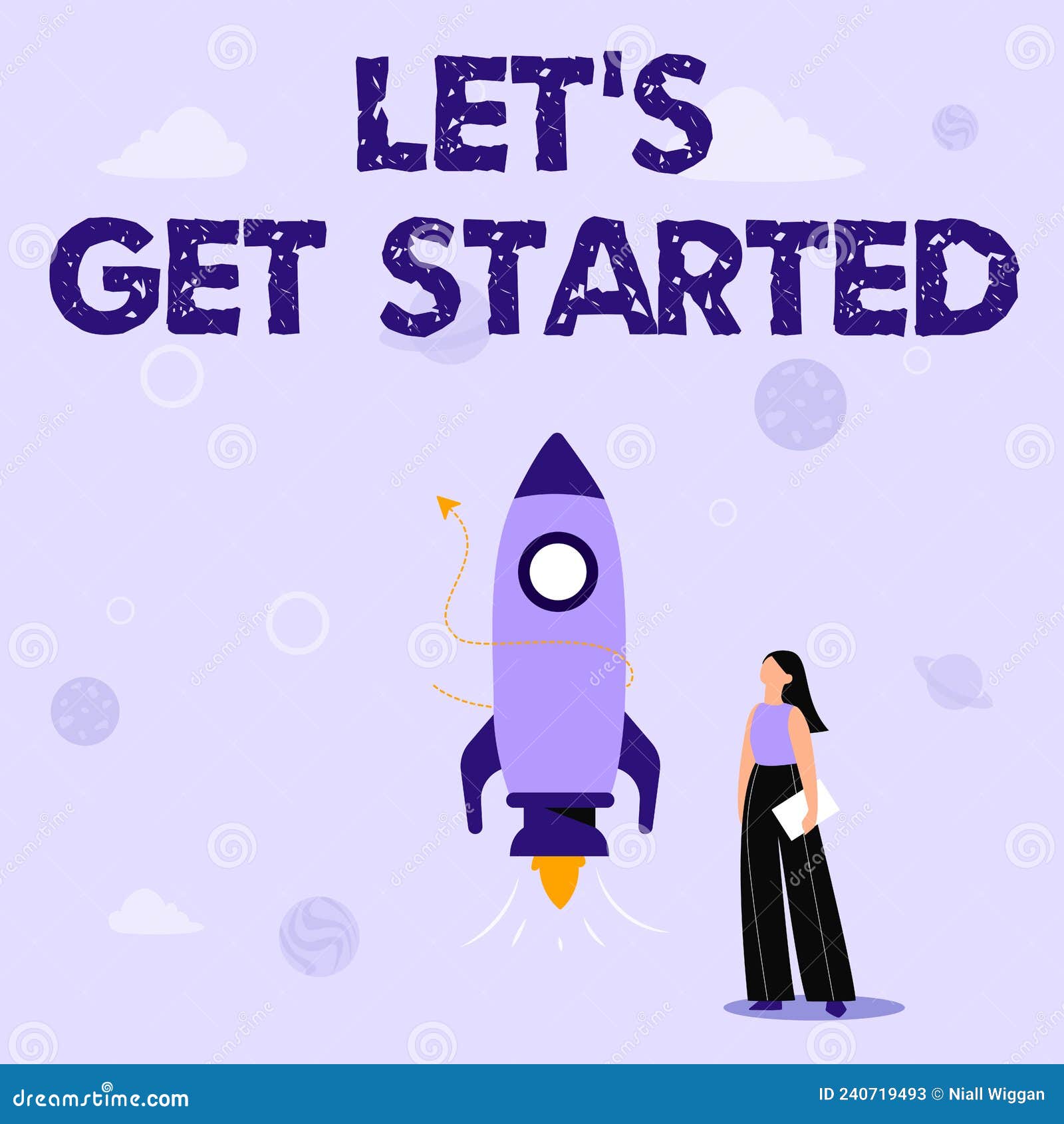 Conceptual Caption Let S is Get Started. Business Showcase To Begin ...