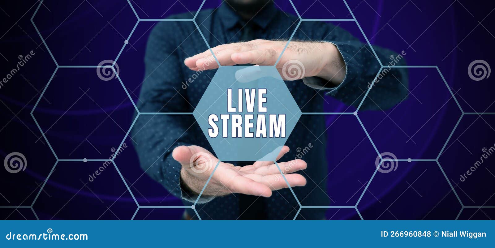 Writing Displaying Text Live Stream. Word Written on Transmit or ...