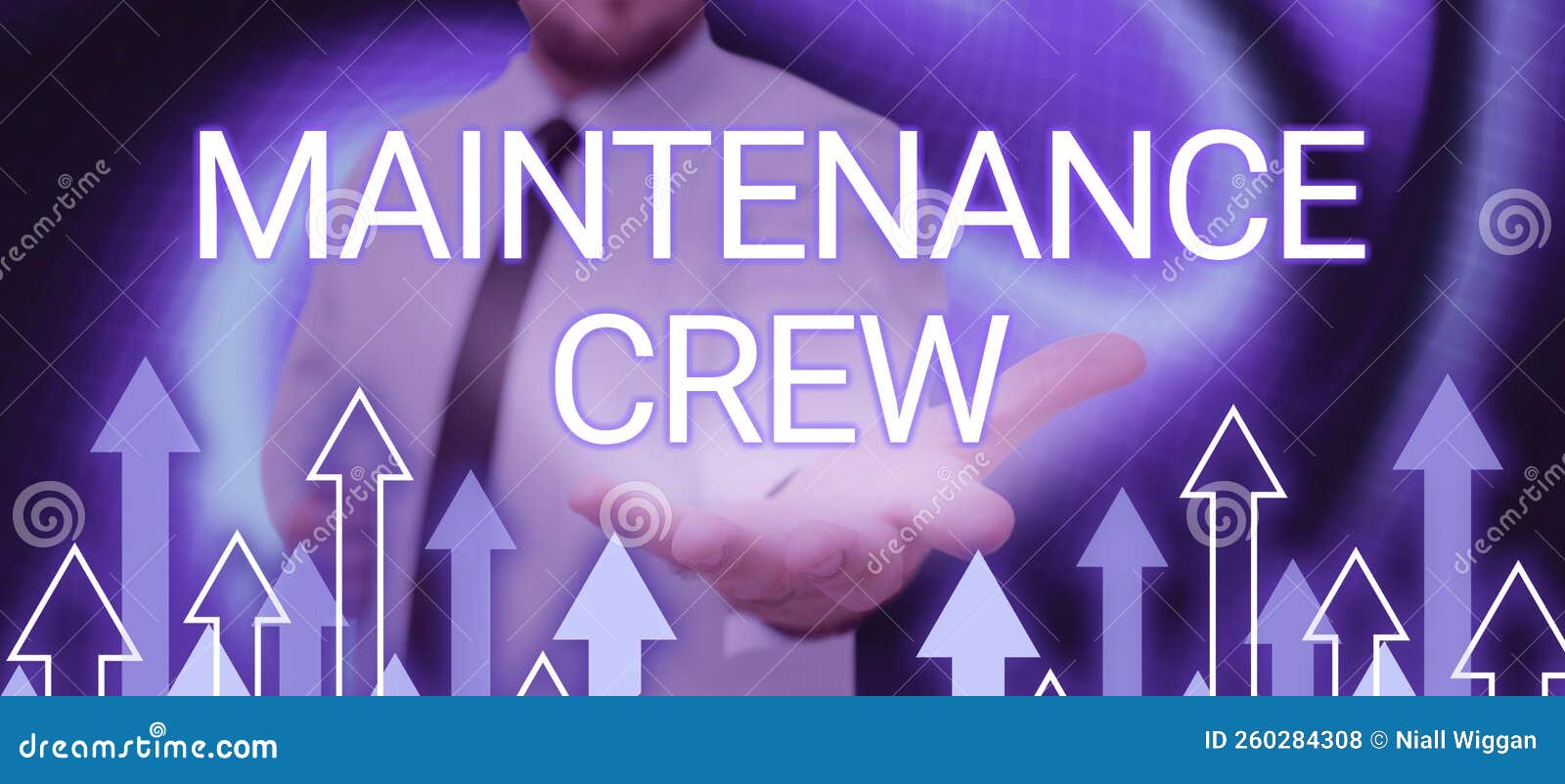 Writing Displaying Text Maintenance Crew. Business Approach Performs ...