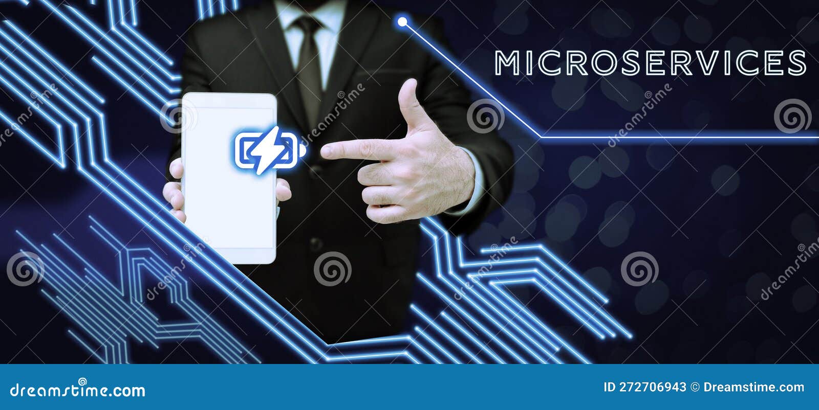 Writing Displaying Text Microservices. Business Overview Software Development Technique Building ...