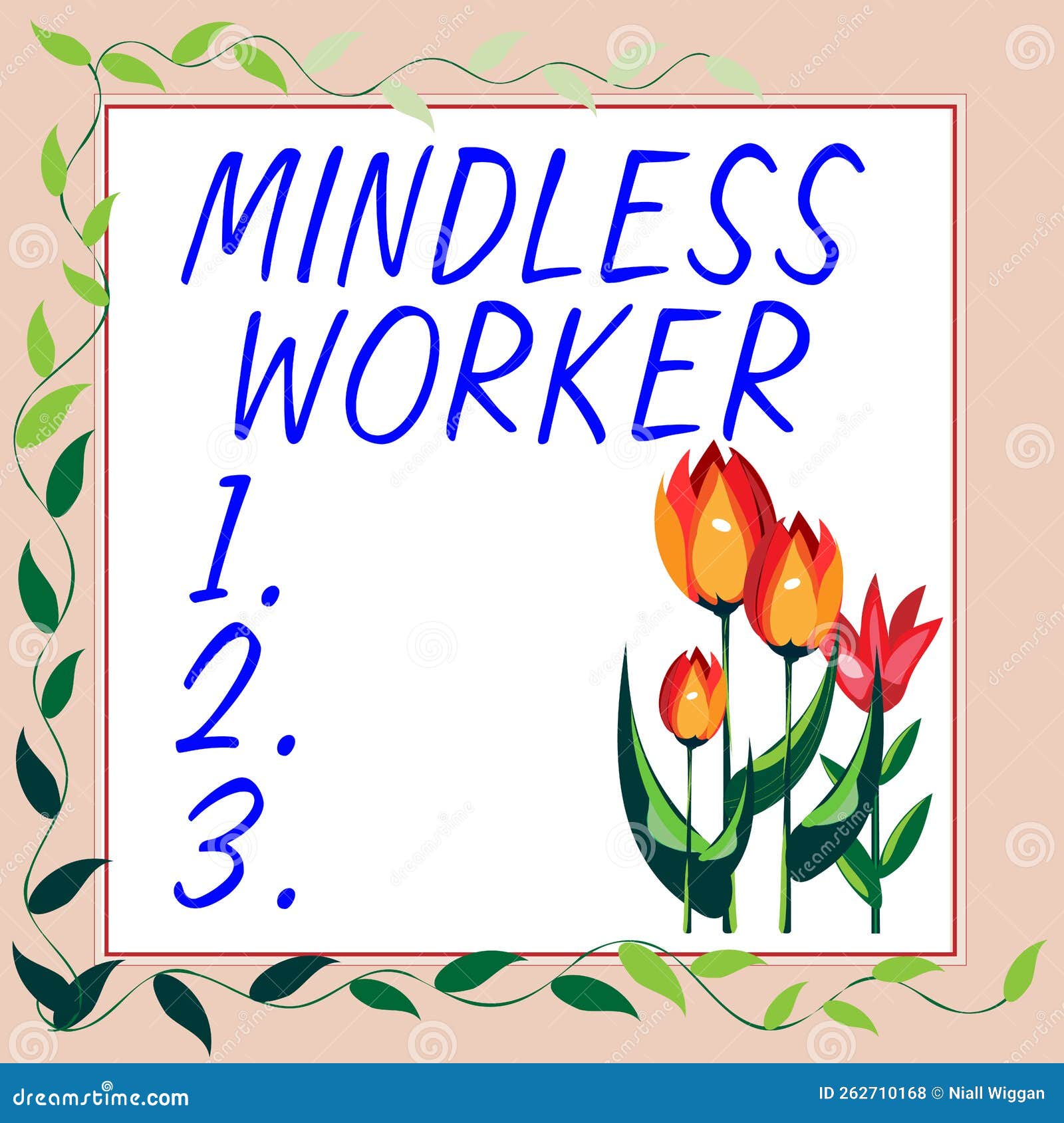 Writing Displaying Text Mindless Worker. Concept Meaning Having No ...
