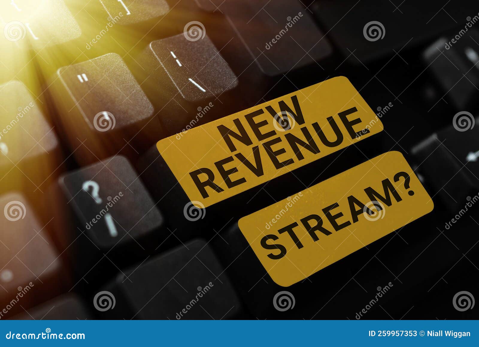 Writing Displaying Text New Revenue Stream Question. Concept Meaning ...
