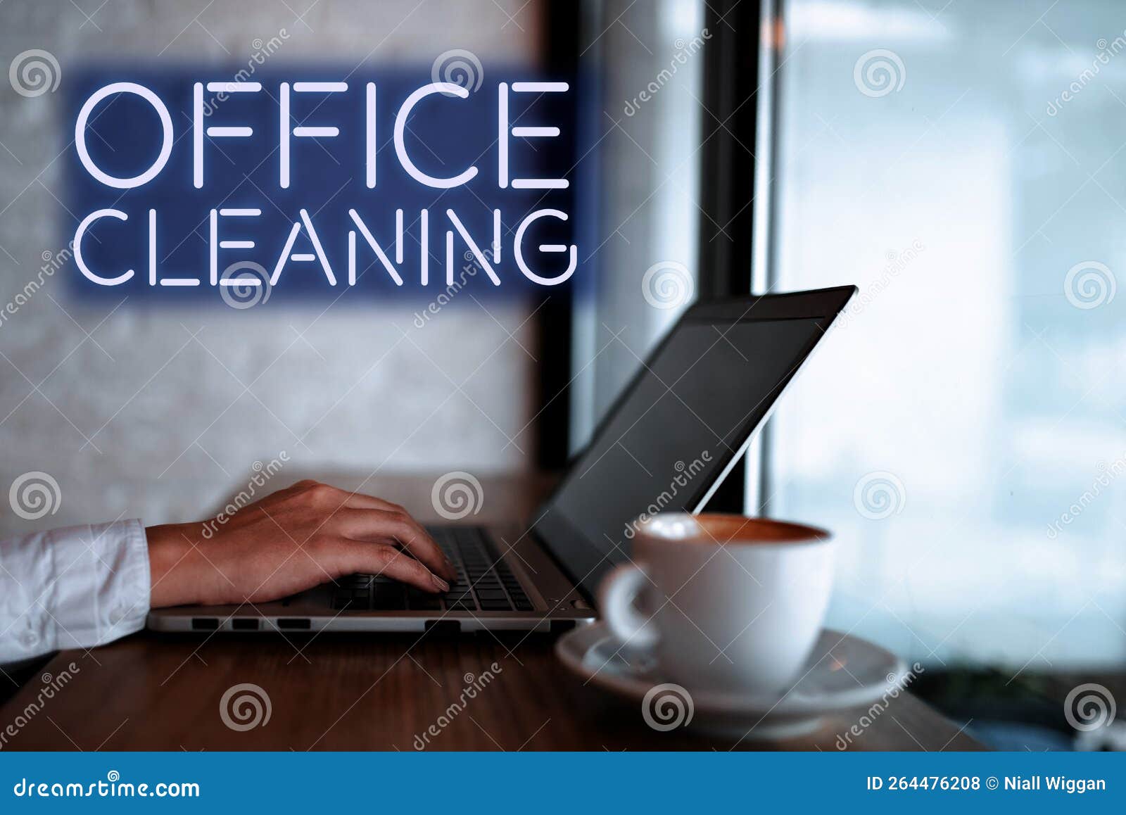 Text Caption Presenting Office Cleaning. Business Overview the Action ...