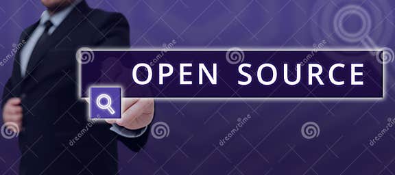 Writing Displaying Text Open Source. Internet Concept Denoting Software Which Original Source ...