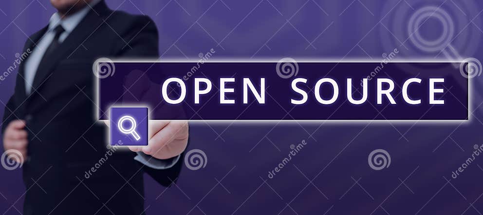 Writing Displaying Text Open Source. Internet Concept Denoting Software Which Original Source ...