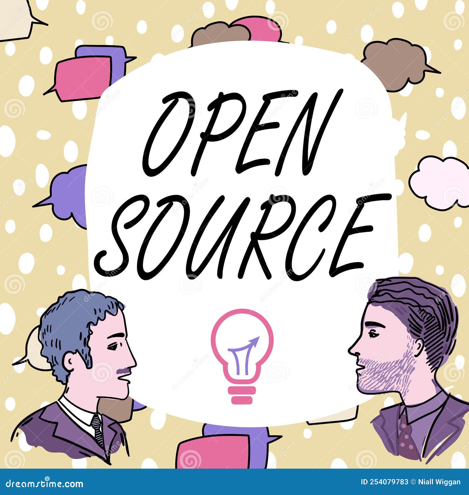 Text Caption Presenting Open Source. Concept Meaning Denoting Software Which Original Source ...