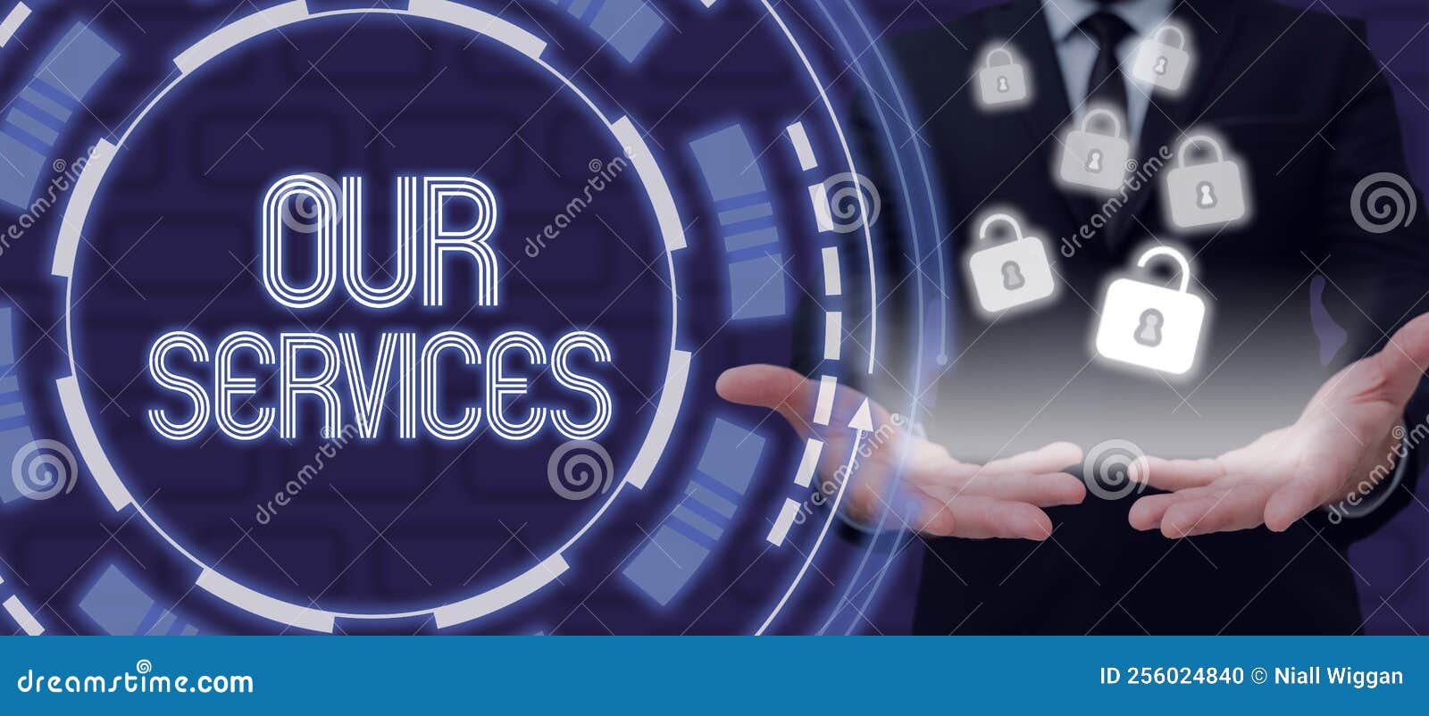 Conceptual Display Our Services. Business Showcase the Occupation or ...