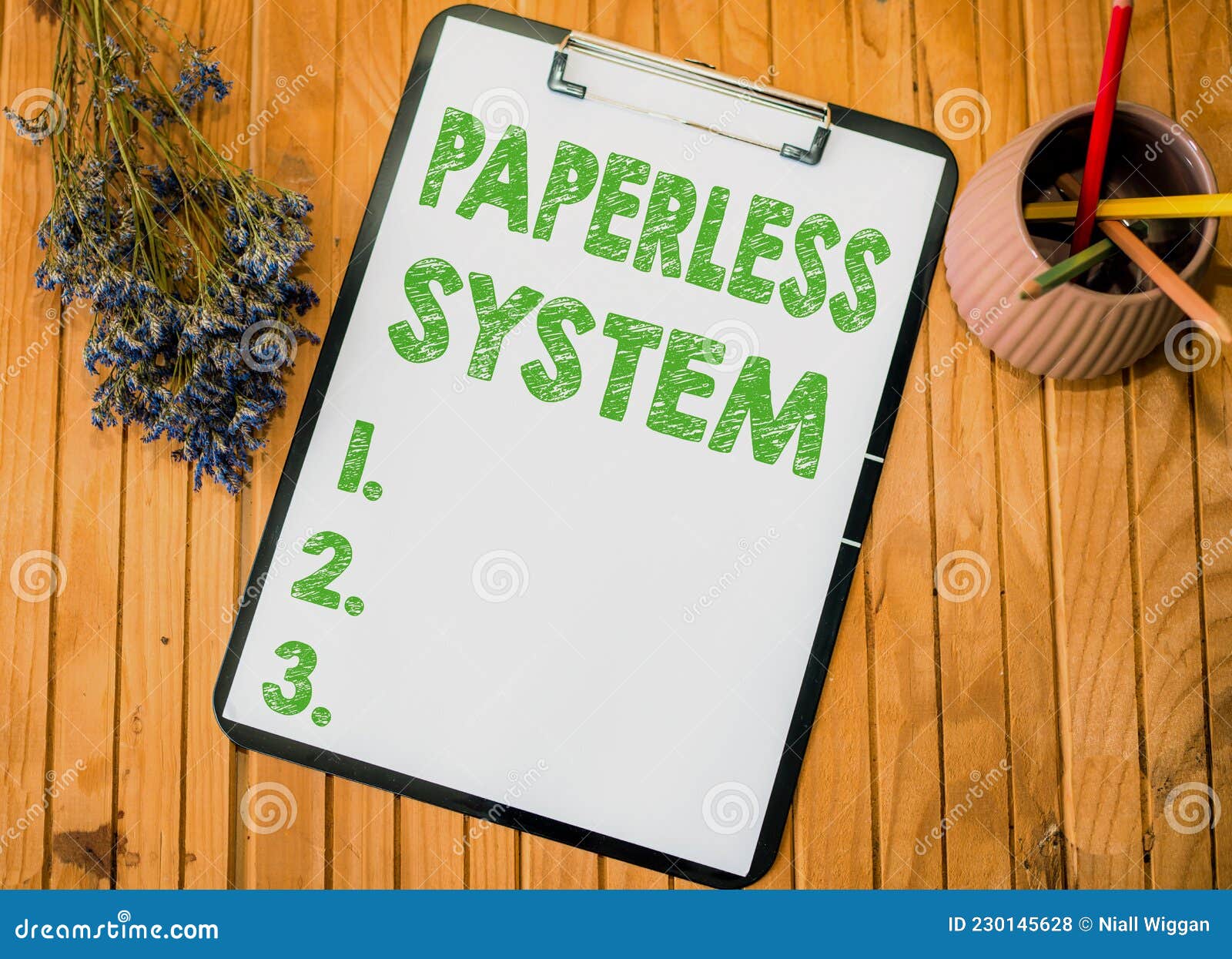 Writing Displaying Text Paperless System. Word Written on Storage or ...