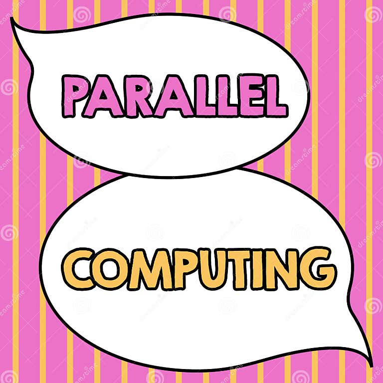 Text Showing Inspiration Parallel Computing Internet Concept Simultaneous Calculation By Means