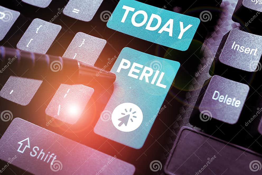 Text Caption Presenting Peril. Word for Indicates Something Extremely ...