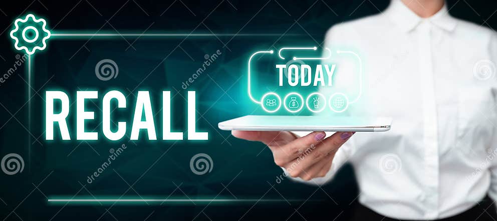 Writing Displaying Text Recall. Word for Bring Fact Event or Situation ...