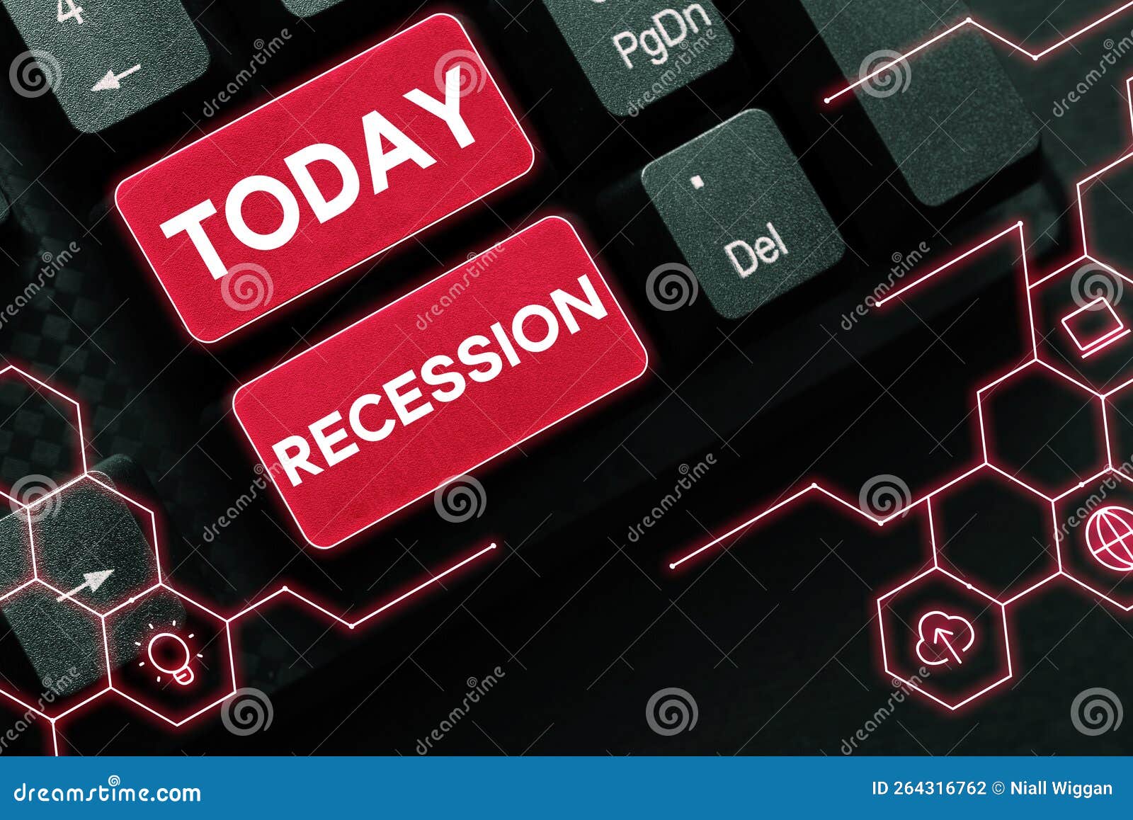 Writing Displaying Text Recession. Business Concept the Process of Progressive Decrease in ...