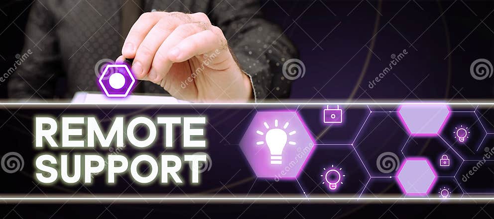 Writing Displaying Text Remote Support Business Concept Help End Users To Solve Computer