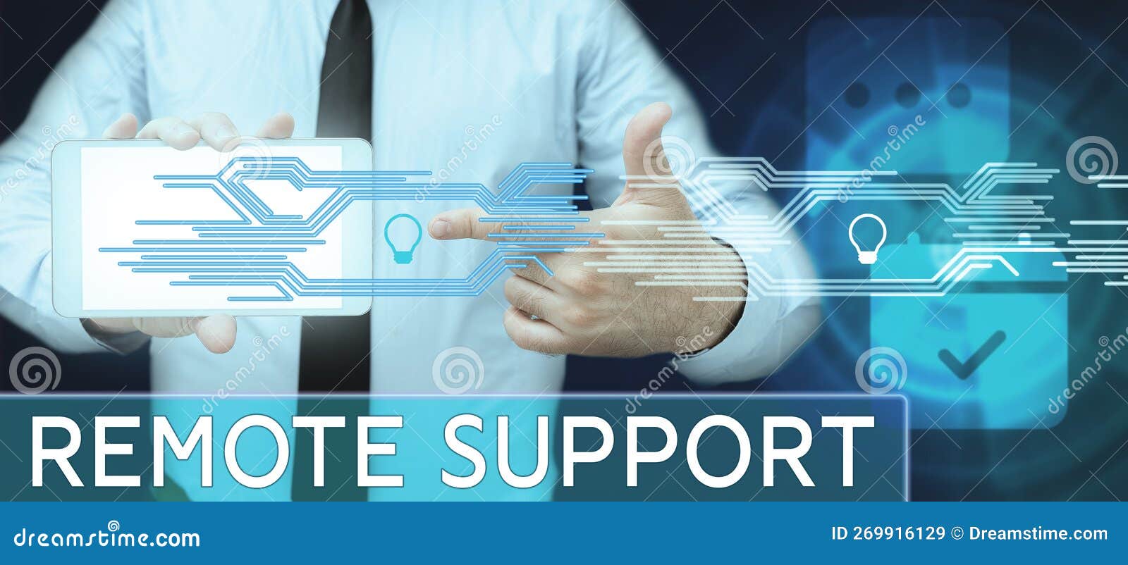 Writing Displaying Text Remote Support. Business Idea Help End-users To ...