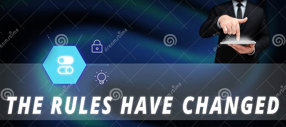 Writing Displaying Text the Rules Have Changed. Internet Concept the Agreement or Policy Has a ...