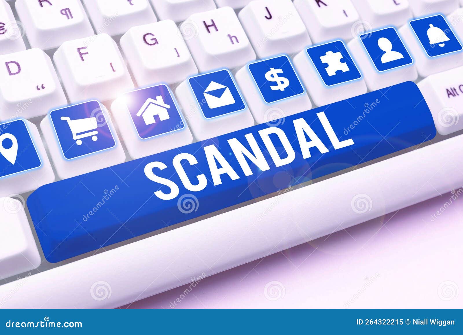 Writing Displaying Text Scandal. Concept Meaning an Action or Event ...