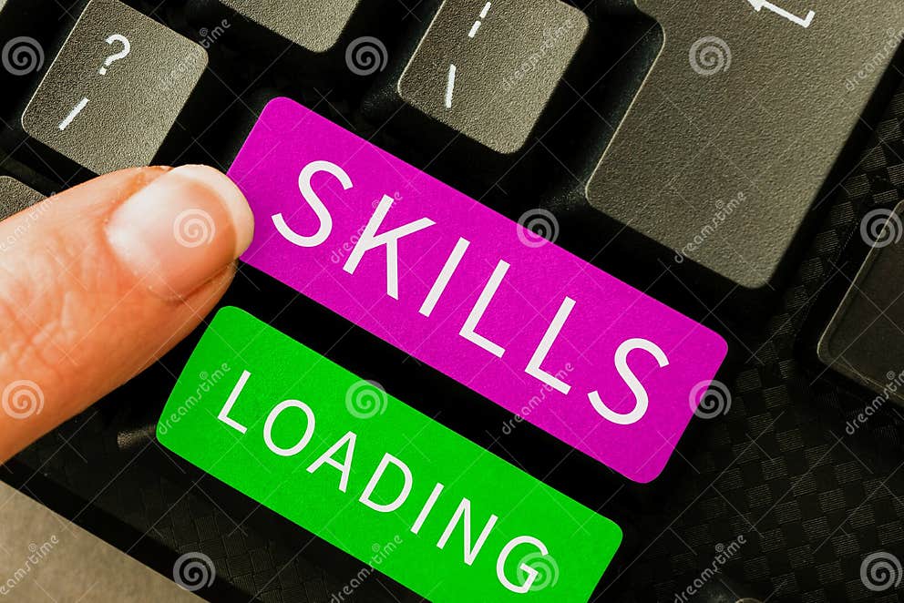 Writing Displaying Text Skills Loading. Business Showcase Points Out the Degree of Difficulty ...