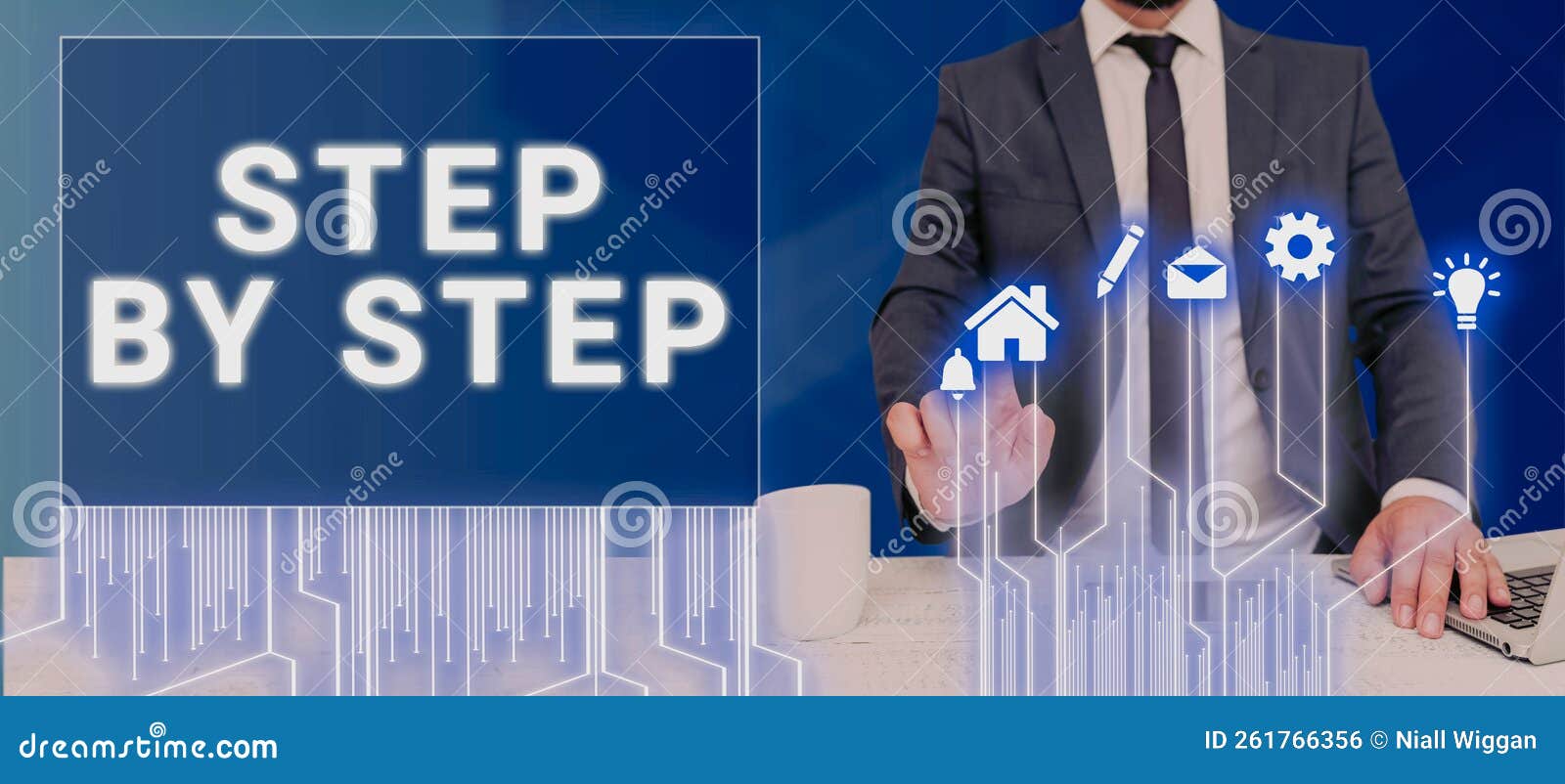 Conceptual Caption Step by Step. Business Showcase Slow Progress Road ...