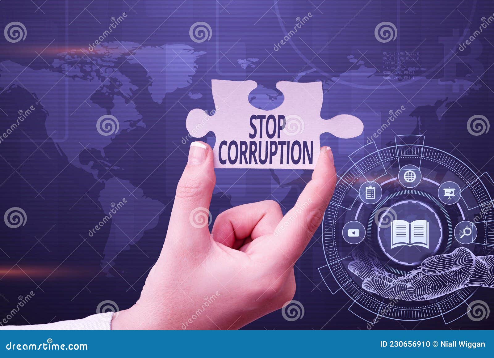 Writing Displaying Text Stop Corruption. Concept Meaning Put an End in ...