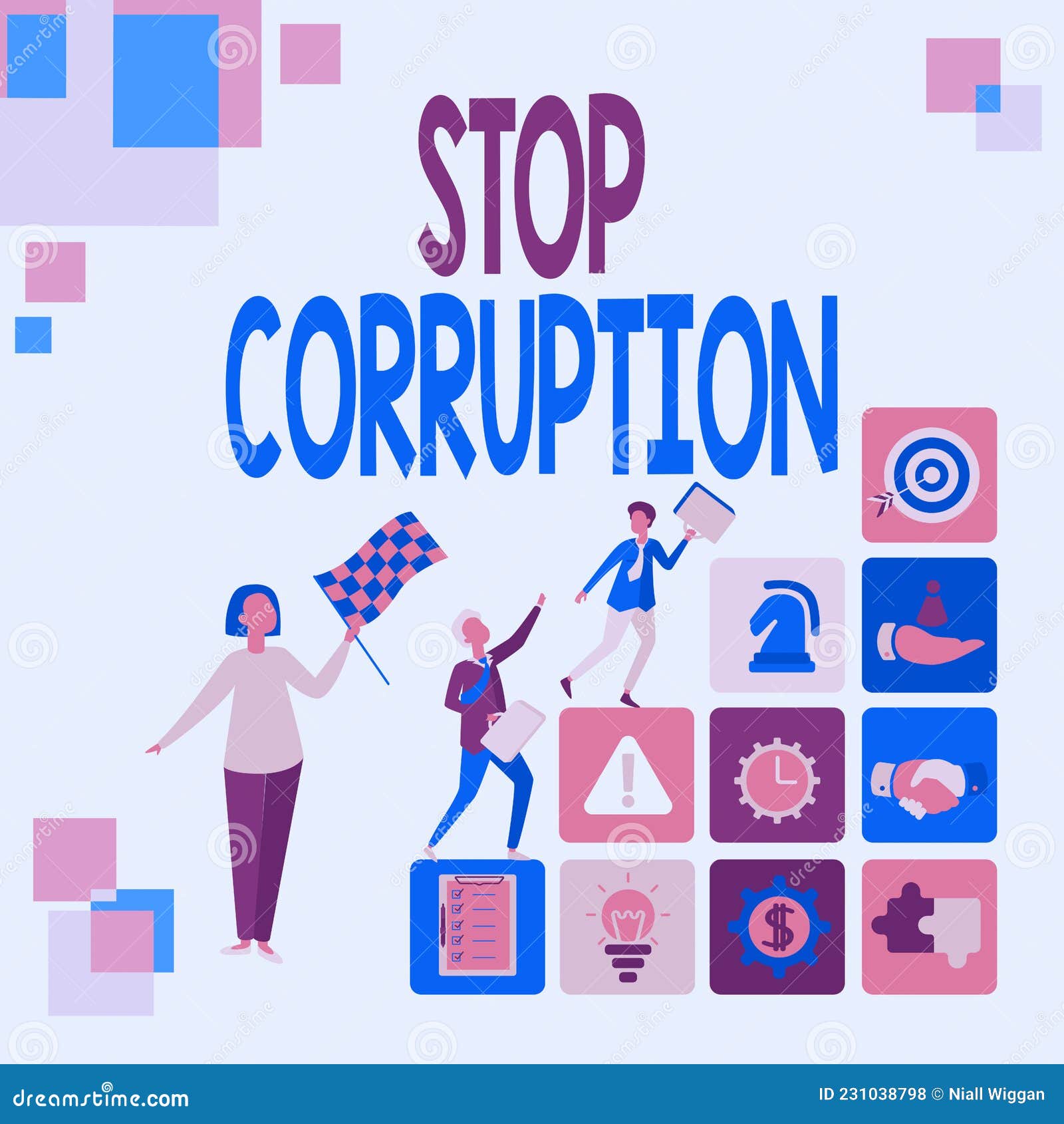 Writing Displaying Text Stop Corruption. Concept Meaning Put an End in ...