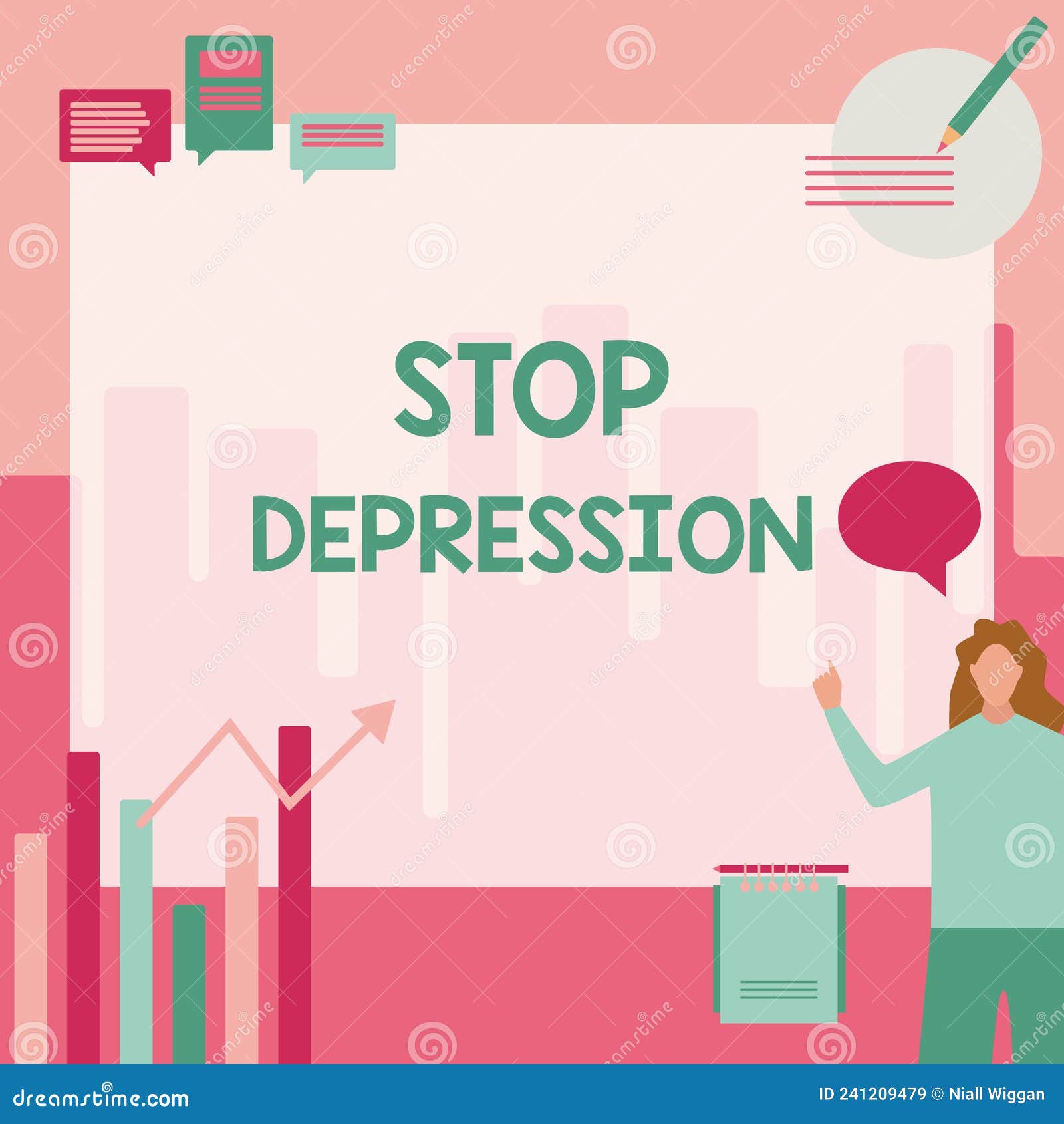 Writing Displaying Text Stop Depression. Concept Meaning End the ...