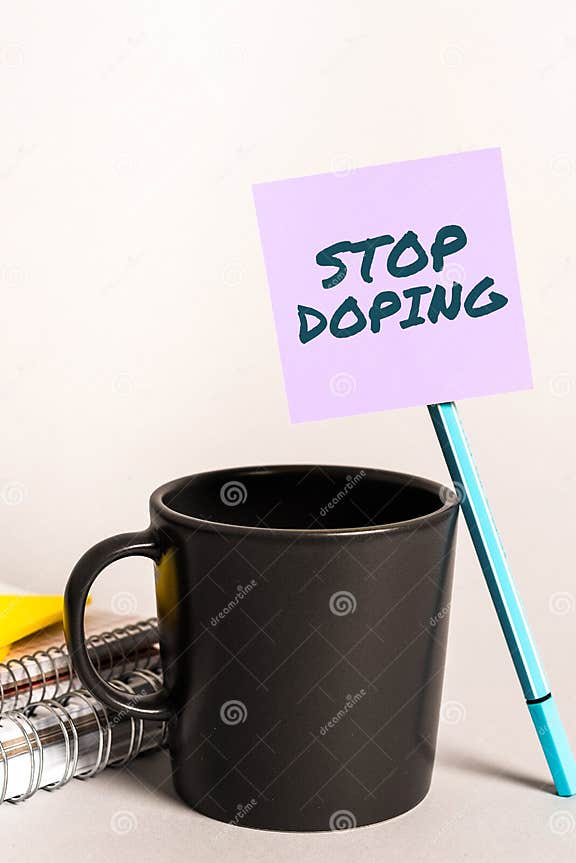 Writing Displaying Text Stop Doping. Business Approach Put an End of ... Writing Displaying Text Stop Doping. Business Approach Put an End of ...