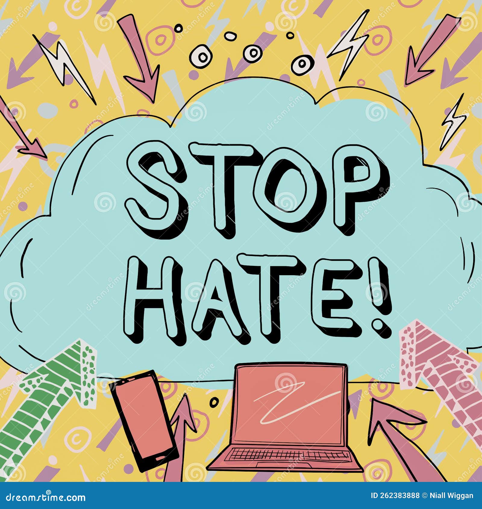 Conceptual Display Stop Hate. Business Showcase Prevent the Aggressive ...