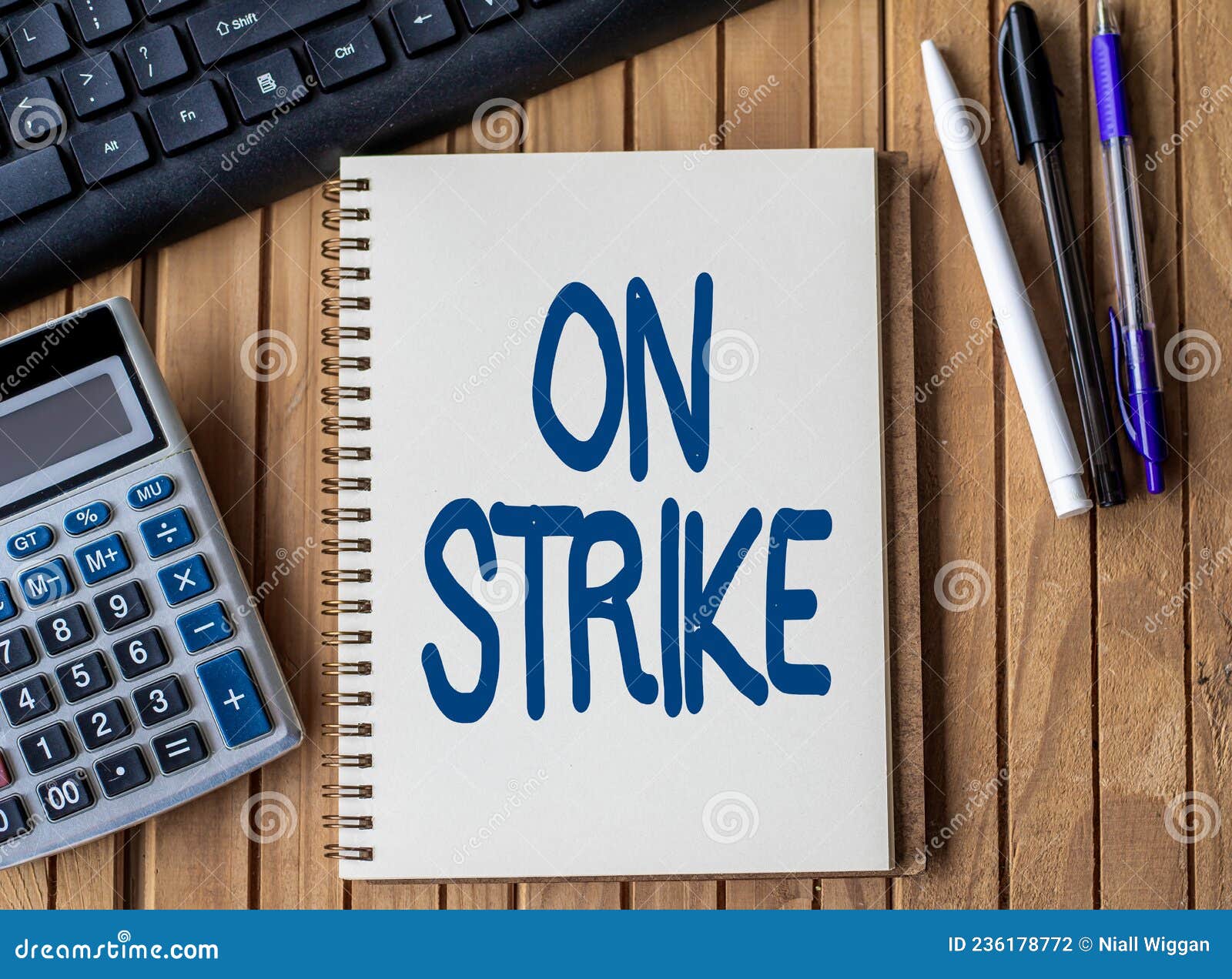 Writing Displaying Text on Strike. Business Overview Refuse To Continue ...