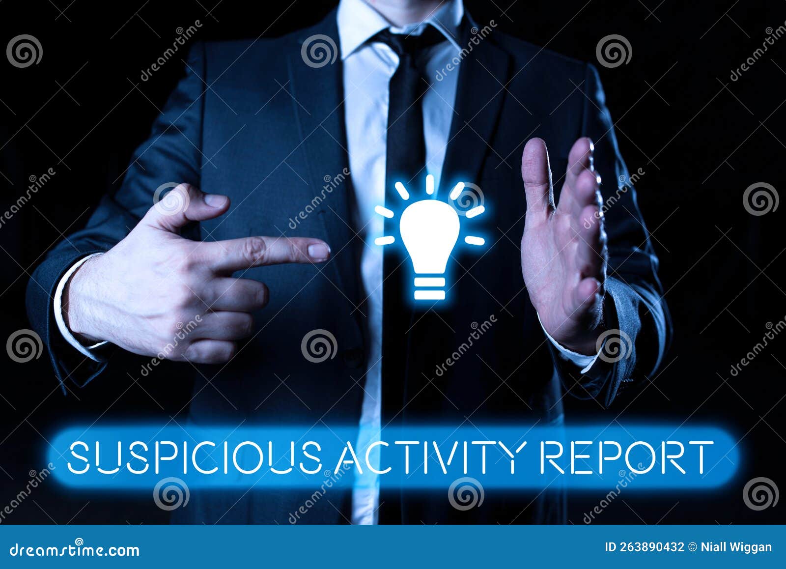 Writing Displaying Text Suspicious Activity Report. Concept Meaning ...