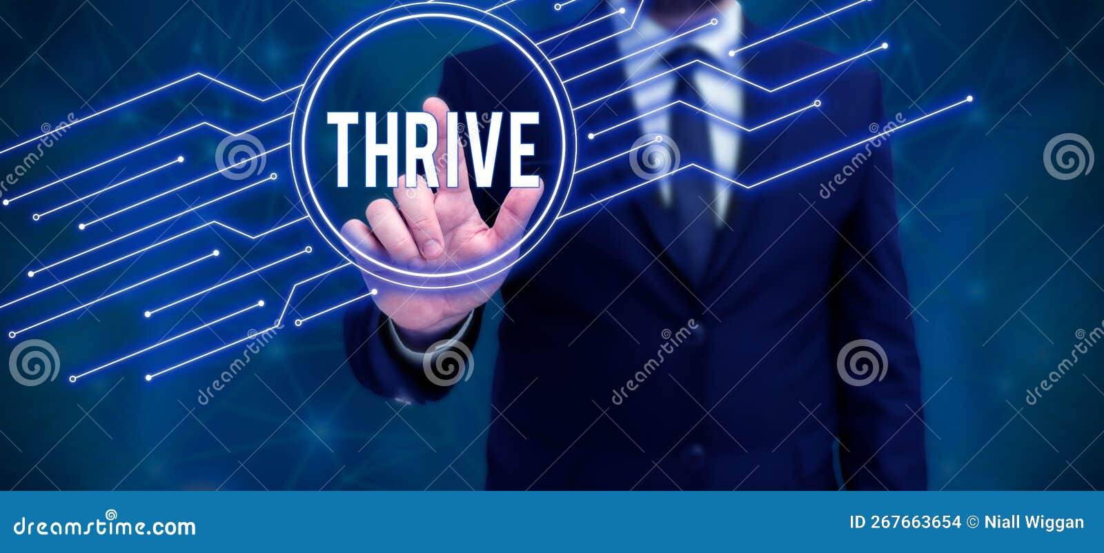 Text Caption Presenting Thrive. Business Concept Think Positively ...