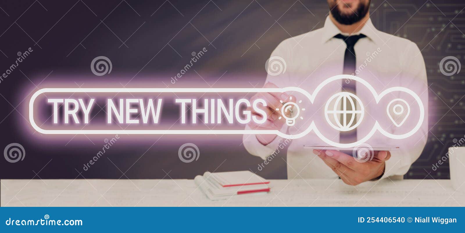 Inspiration Showing Sign Try New Things. Business Showcase Do Different ...