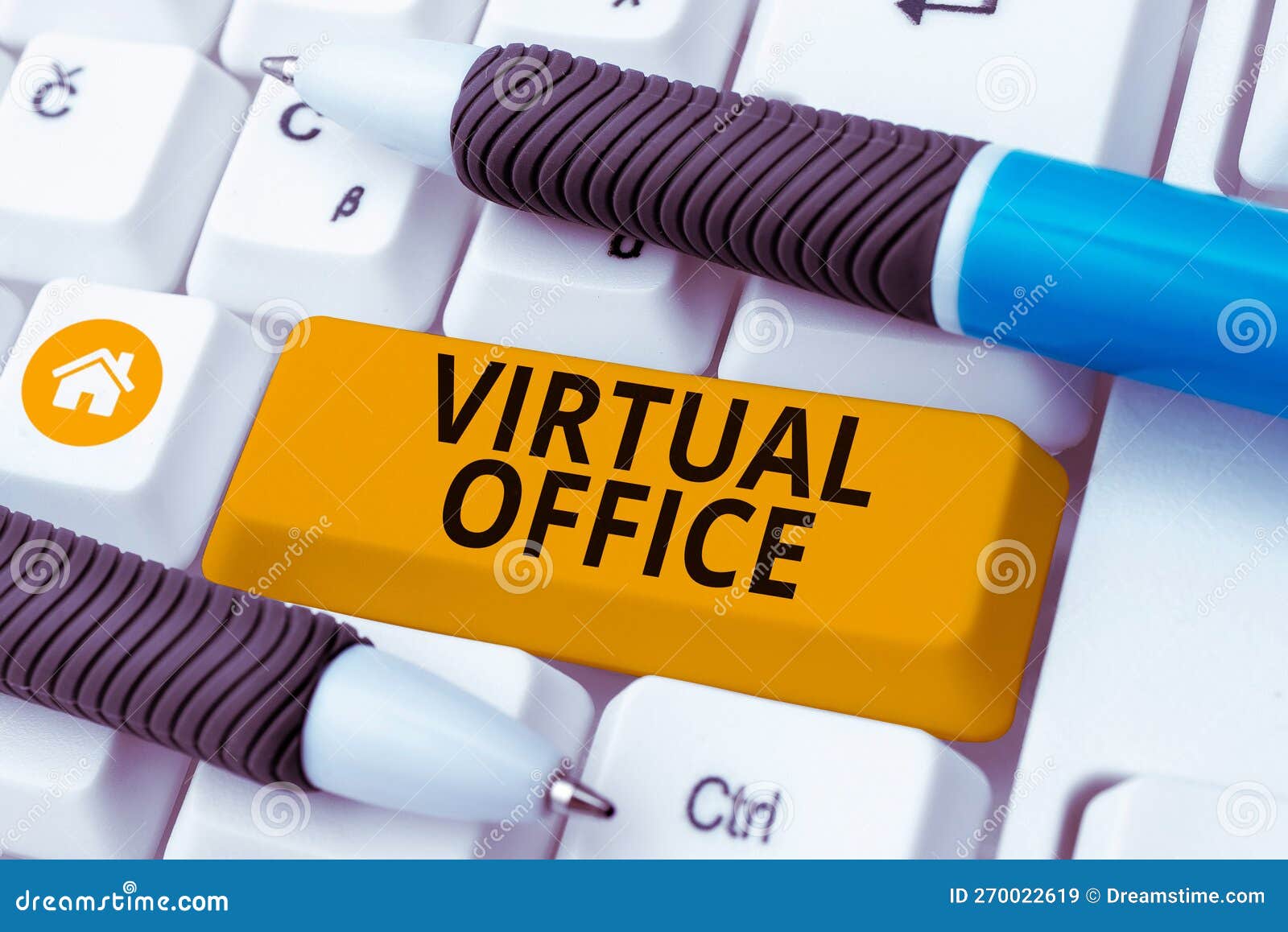 Writing Displaying Text Virtual Office. Business Idea Mobile Work ...