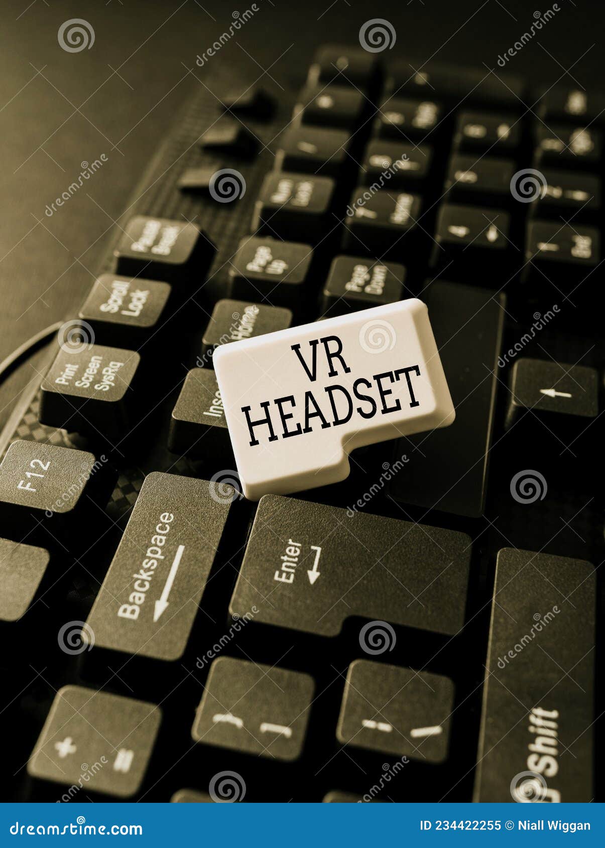 Handwriting Text Vr Headset. Conceptual Photo Headmounted Device that ...