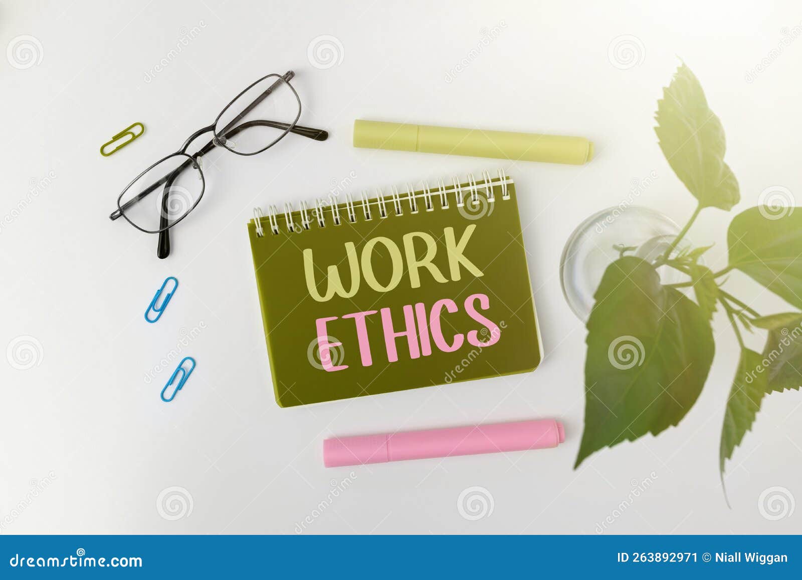 Hand Writing Sign Work Ethics. Word for a Set of Values Centered on the ...