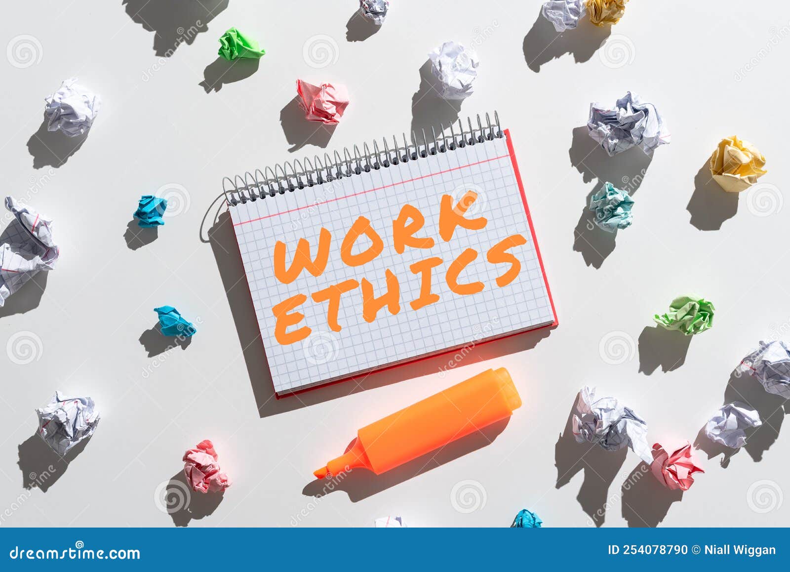 Writing Displaying Text Work Ethics. Concept Meaning a Set of Values ...