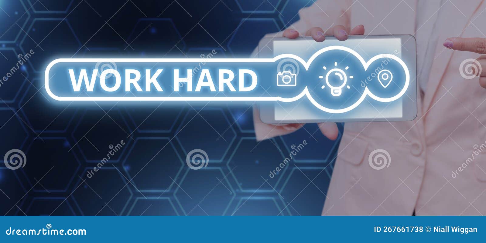 Writing Displaying Text Work Hard. Business Approach Laboring that Puts ...