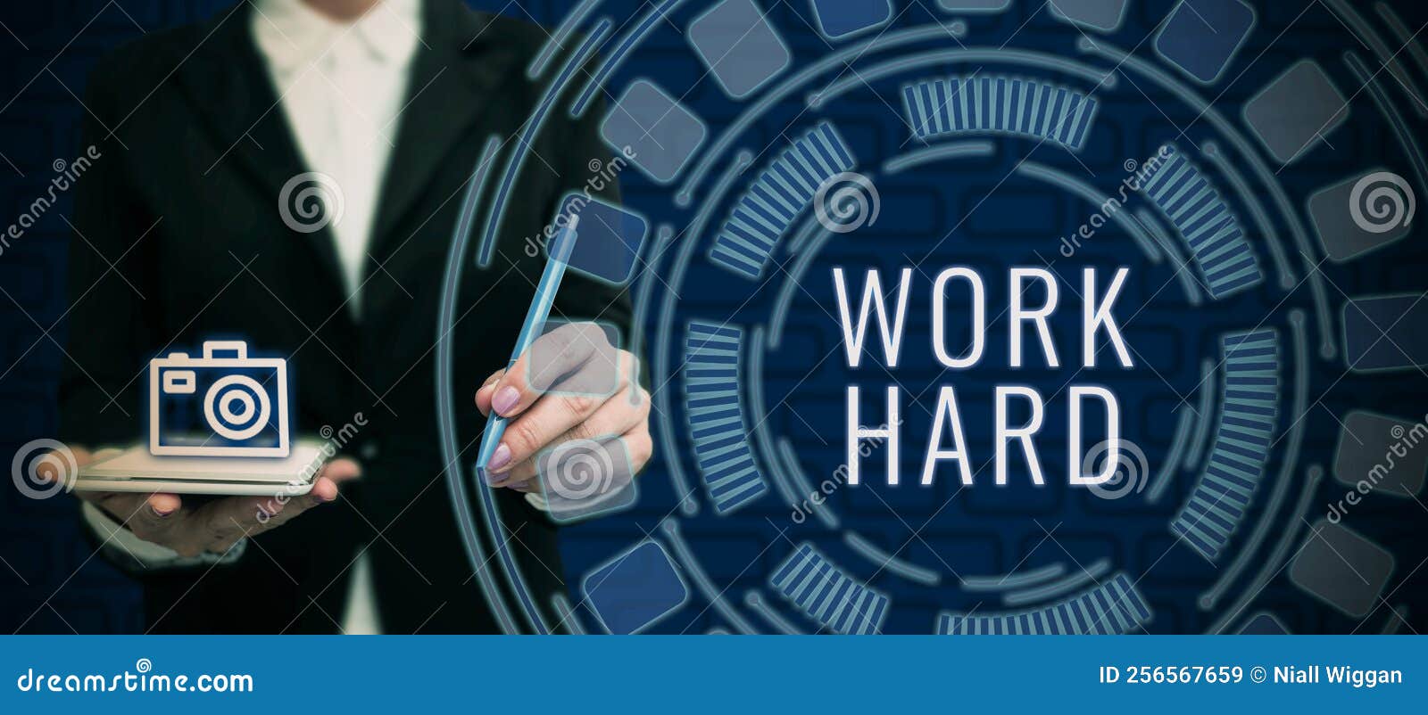 Writing Displaying Text Work Hard. Business Overview Laboring that Puts ...