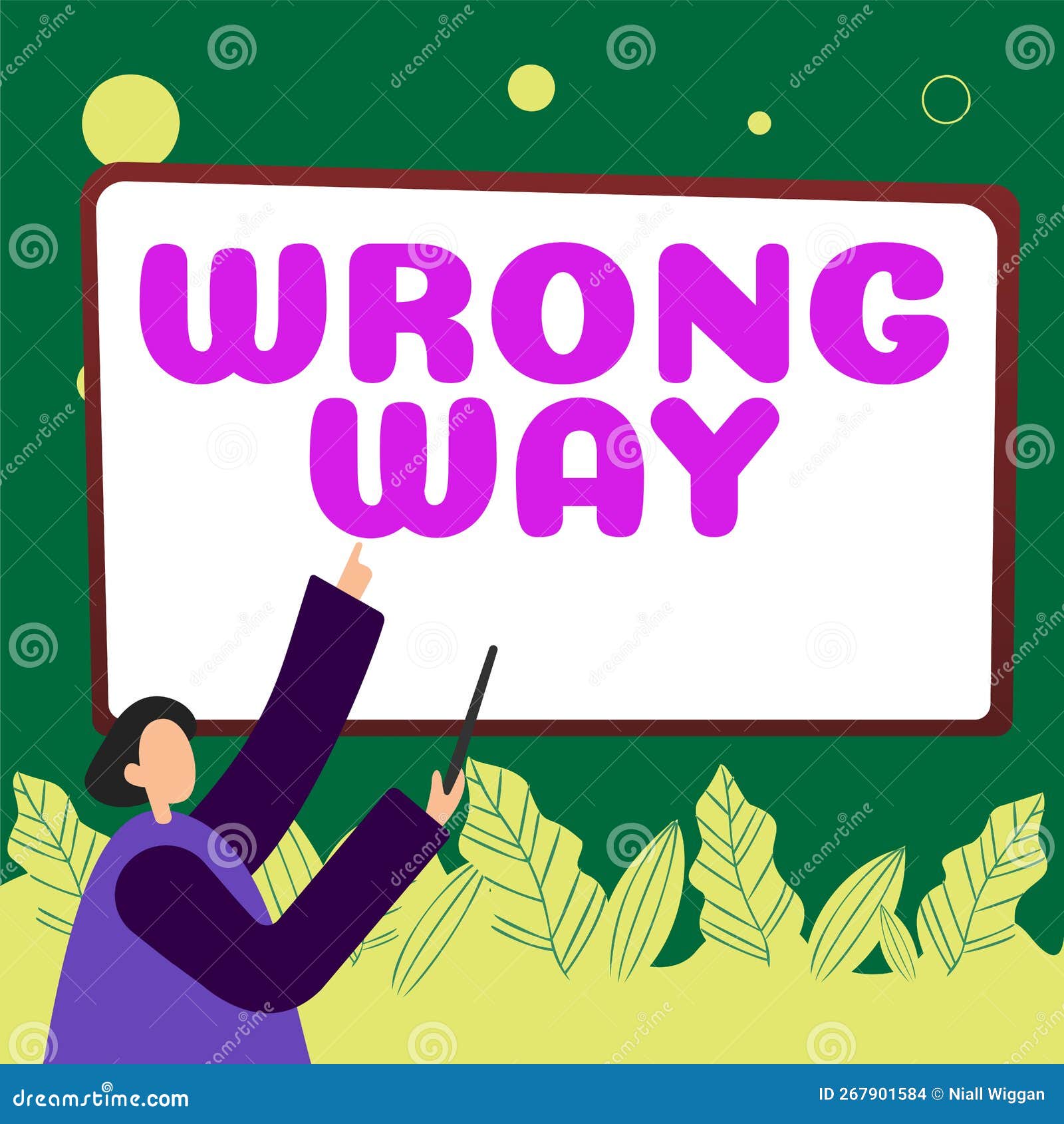 Writing Displaying Text Wrong Way. Word Written on Taking an Unsuitable ...