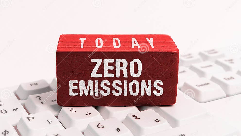 Writing Displaying Text Zero Emissions. Word for Emits No Waste ... Writing Displaying Text Zero Emissions. Word for Emits No Waste ...