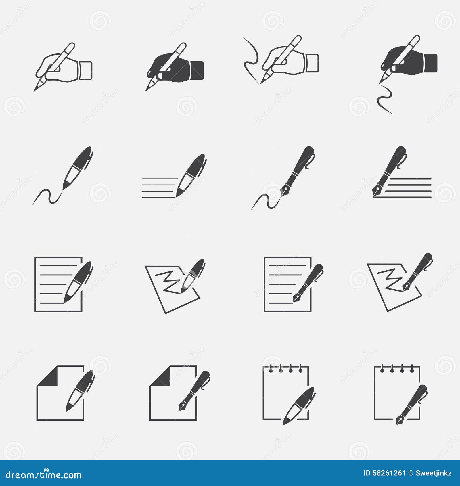 Writing and document icon stock vector. Illustration of book - 58261261