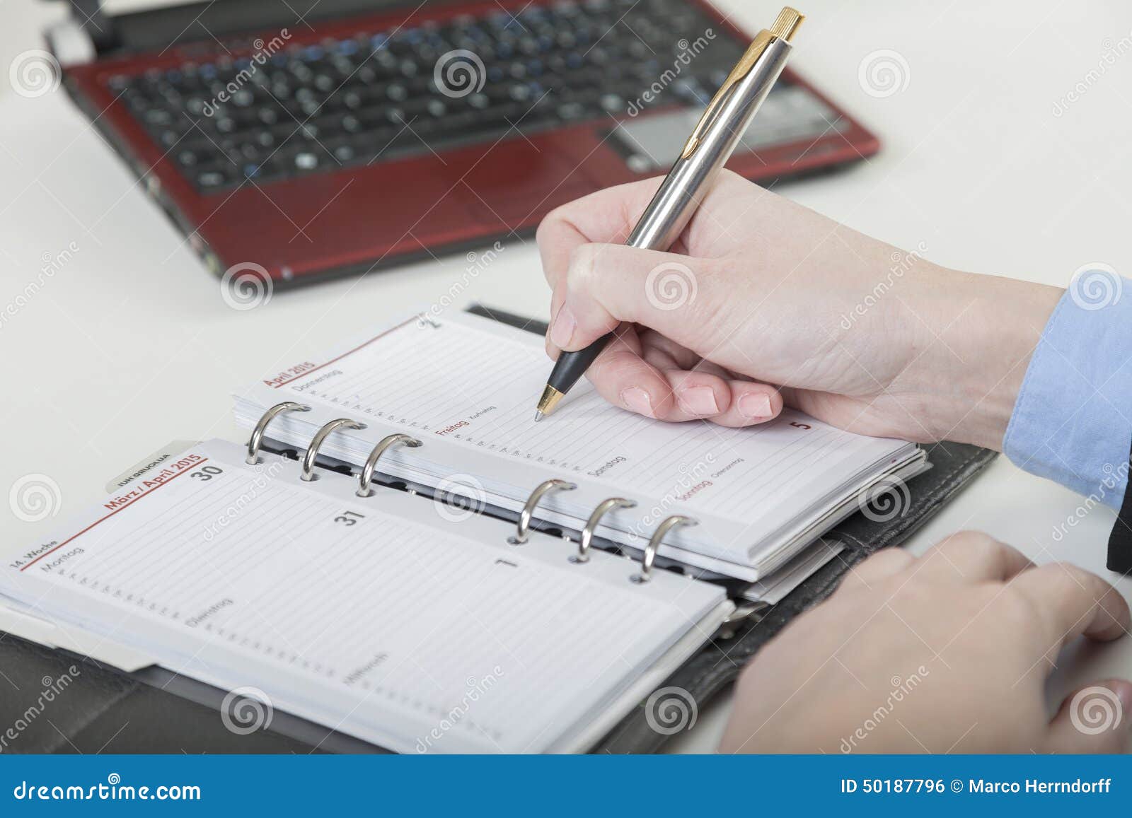 Writing Down an Appointment into Diary Stock Photo - Image of business ...