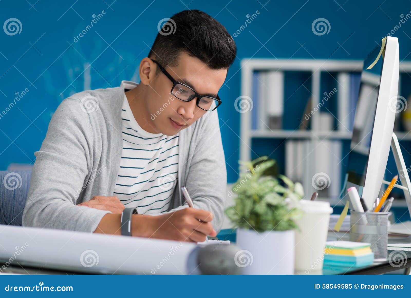 Writing down ideas stock image. Image of writing, young - 58549585