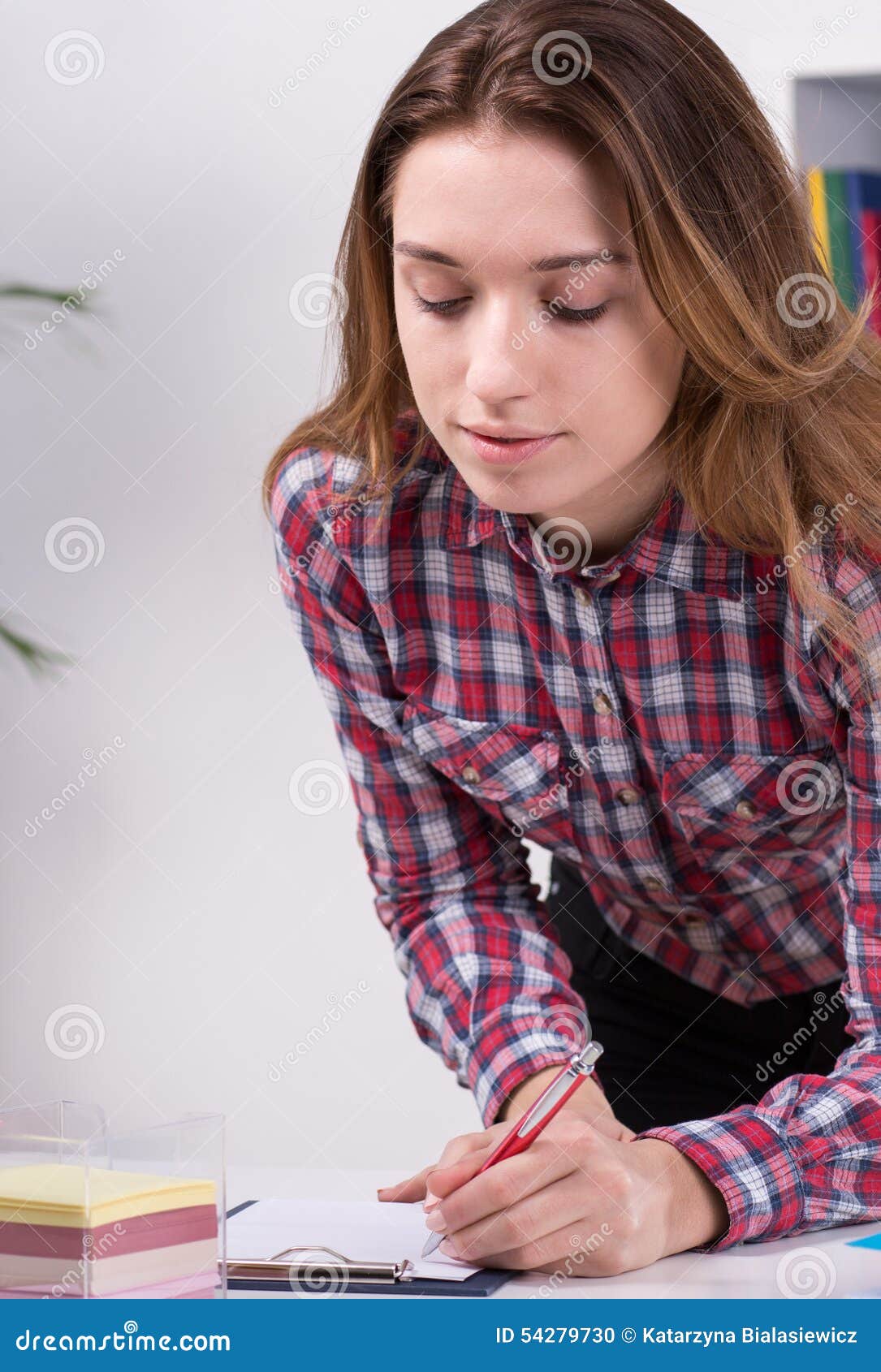 Writing down the notes stock photo. Image of notebook - 54279730