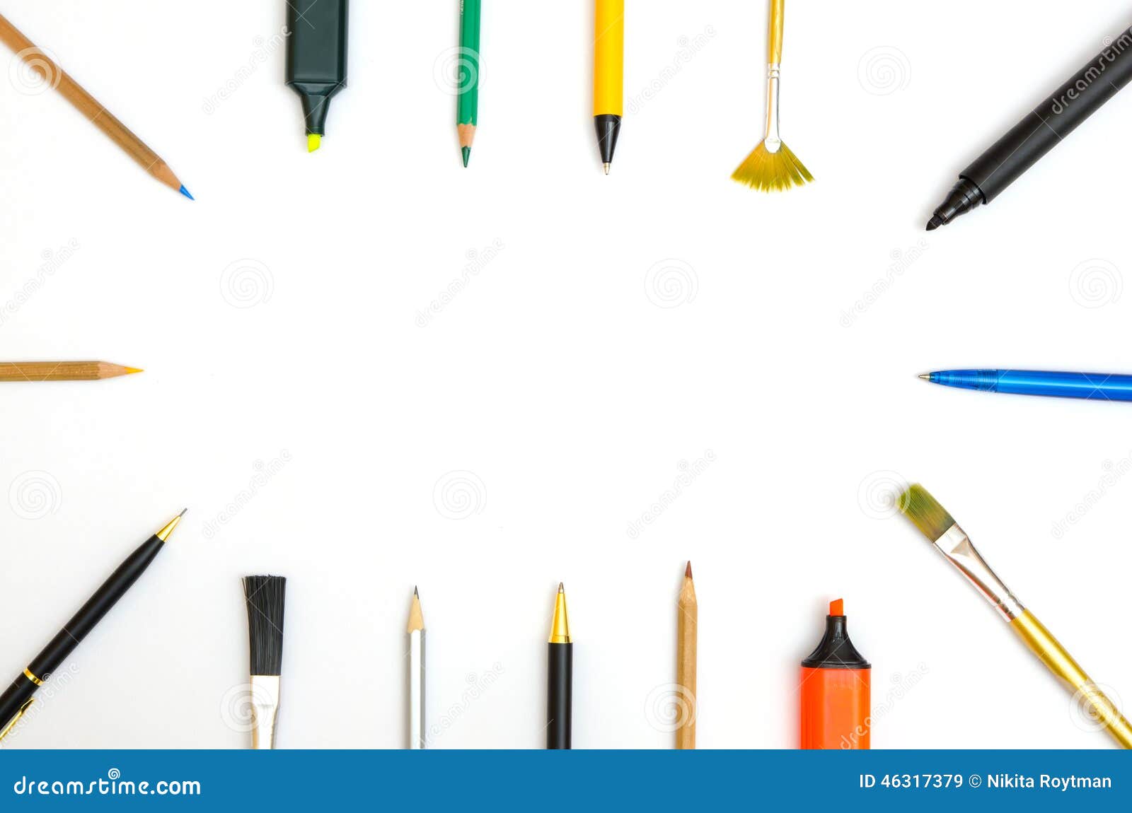 Writing and Drawing Utensils Stock Image - Image of design, marker ...