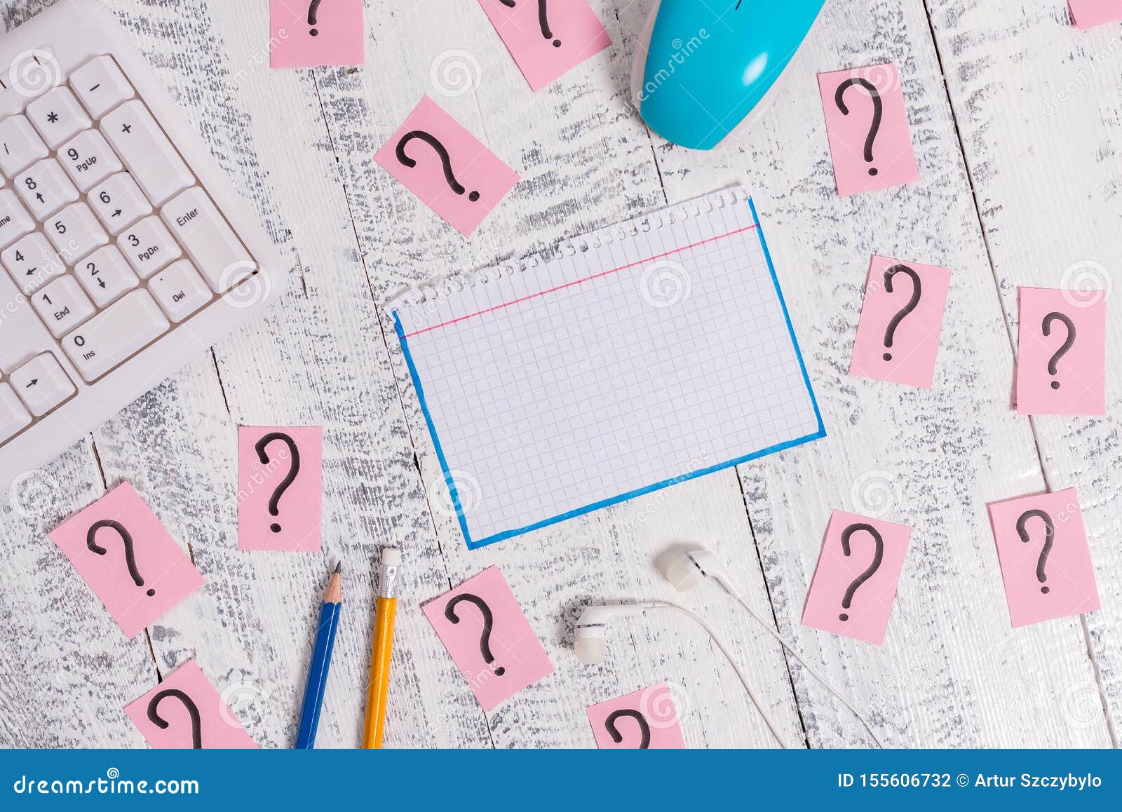 Writing Equipment and Computer Stuff Plus Scribbled Paper Placed on a ...