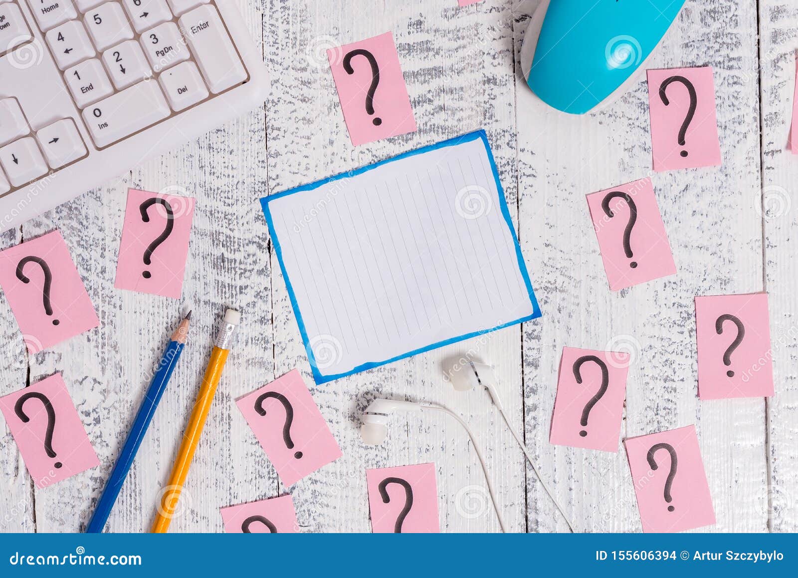 Writing Equipment and Computer Stuff Plus Scribbled Paper Placed on a ...