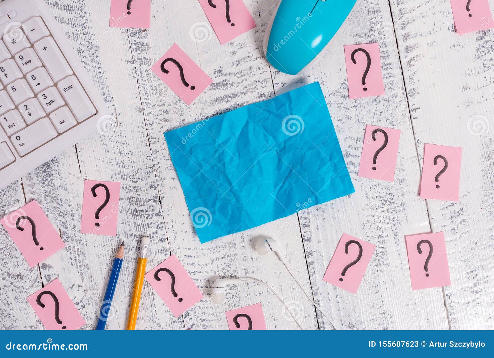 Writing Equipment and Computer Stuff Plus Scribbled Paper Placed on a ...